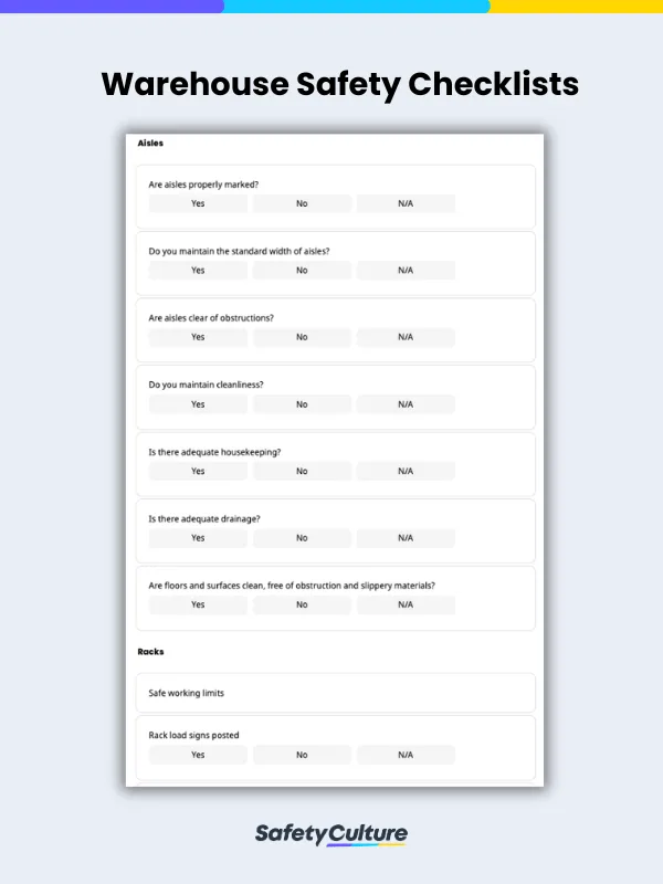 Free Warehouse Safety Checklist | PDF | SafetyCulture