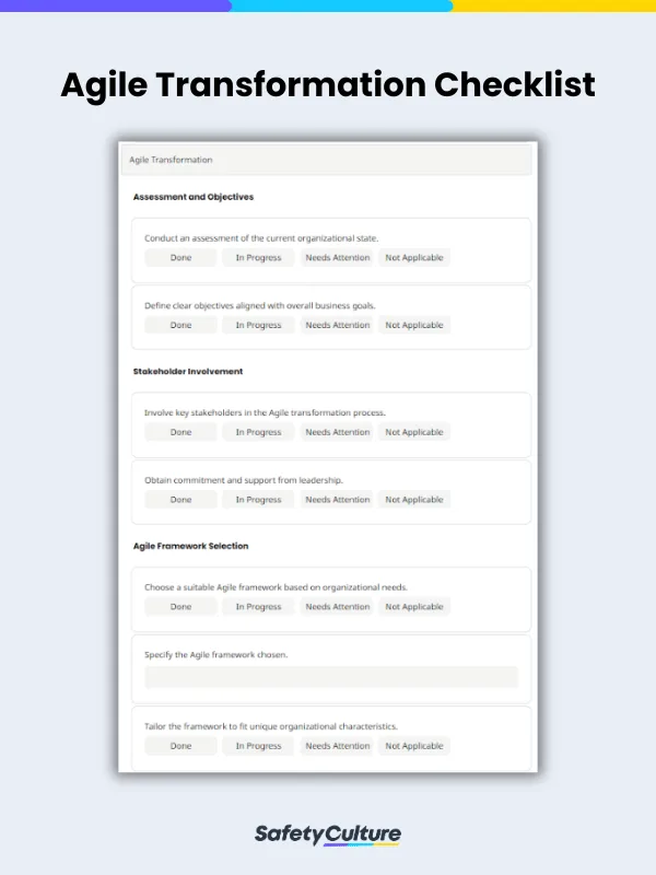 Free Agile Transformation Checklist | PDF | SafetyCulture