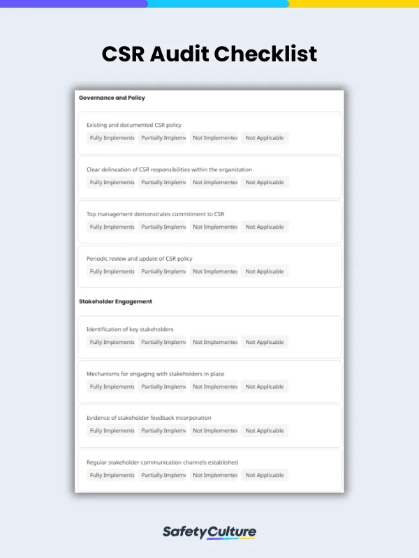 Free CSR Audit Checklist | PDF | SafetyCulture