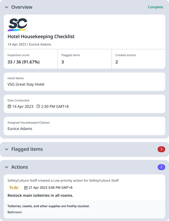 Free Hotel Housekeeping Checklist