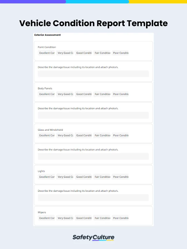 Free Vehicle Condition Report Template | PDF | SafetyCulture