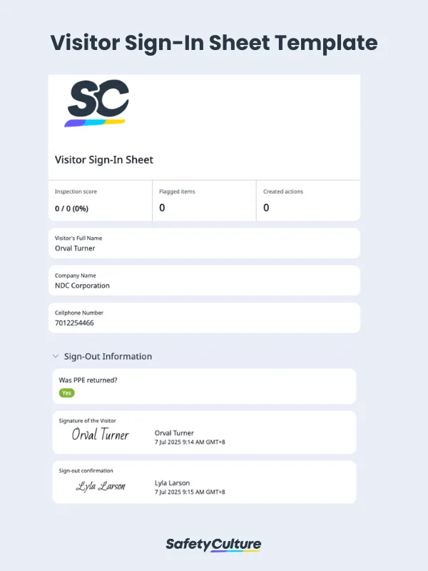 Free Visitor Sign-In Sheet Template | PDF | SafetyCulture