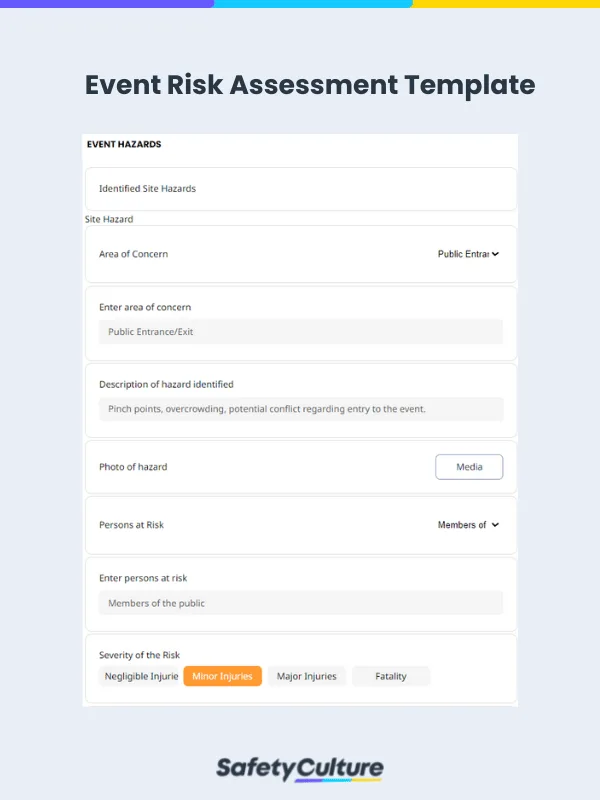 Free Event Risk Assessment Templates | PDF | SafetyCulture