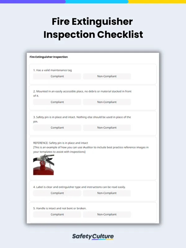 Fire Extinguisher Inspection Checklist | PDF | SafetyCulture