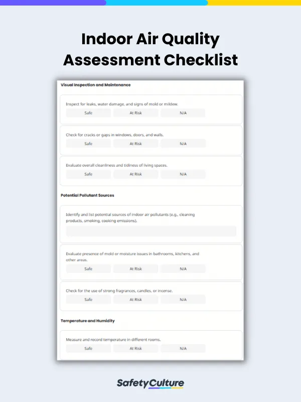 Free Indoor Air Quality Assessment Checklist | PDF | SafetyCulture
