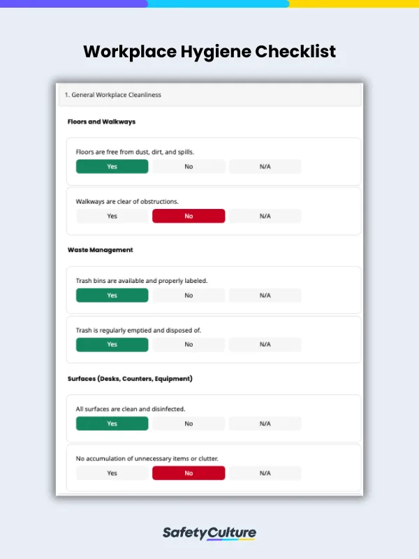 Free Workplace Hygiene Checklist | PDF | SafetyCulture