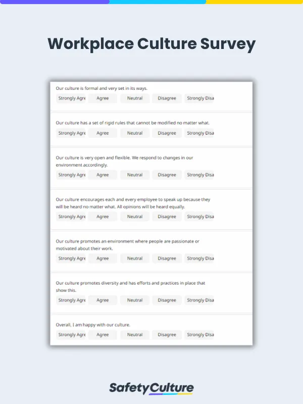 Free Workplace Culture Survey | PDF | SafetyCulture