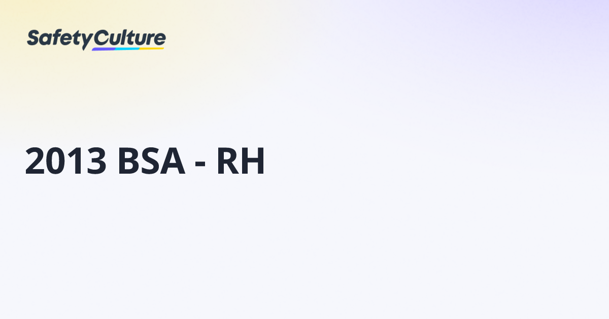 2013 BSA - RH | Free Template