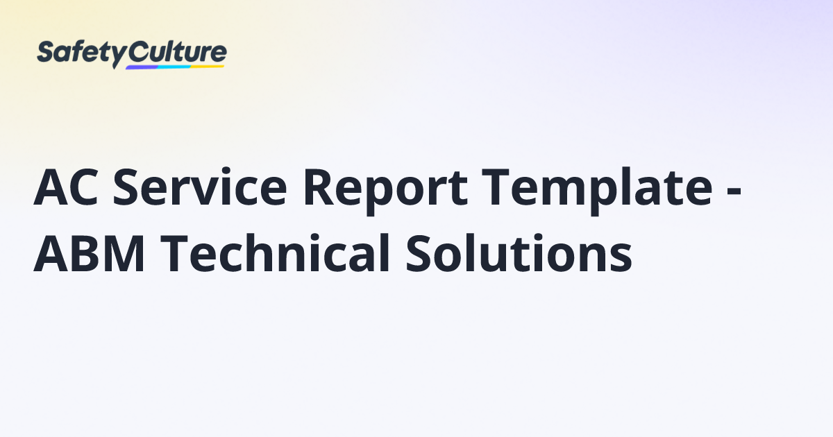 AC Service Report Template - ABM Technical Solutions | Free Template