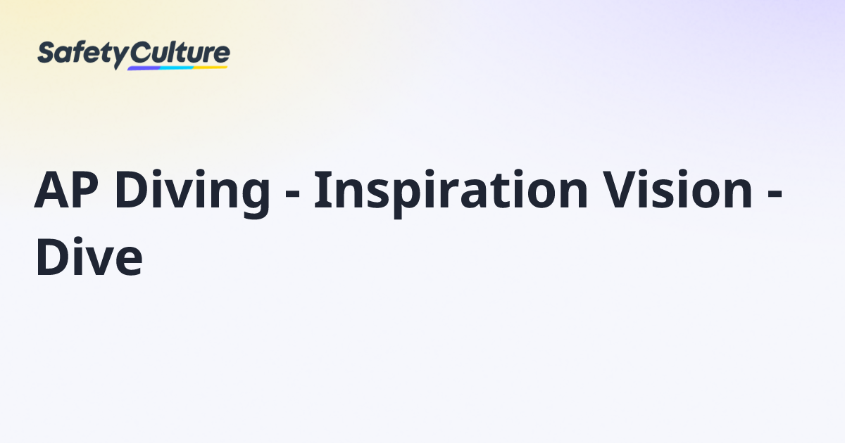 AP Diving - Inspiration Vision - Dive | Free Template