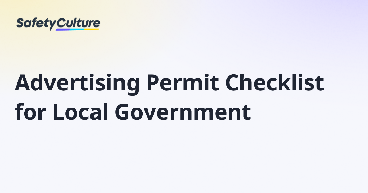 Advertising Permit Checklist for Local Government | Free Template