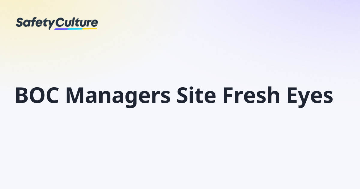 BOC Managers Site Fresh Eyes | Free Template
