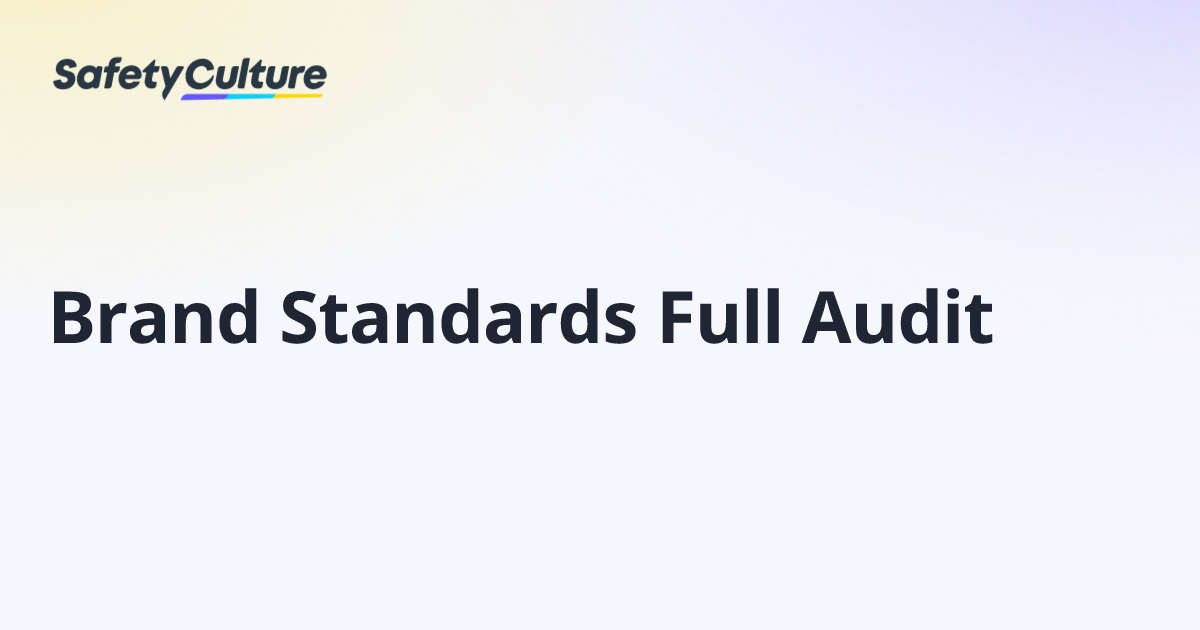 Brand Standards Full Audit | Free Template