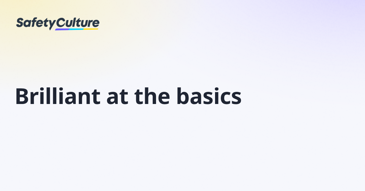 Brilliant at the basics | Free Template