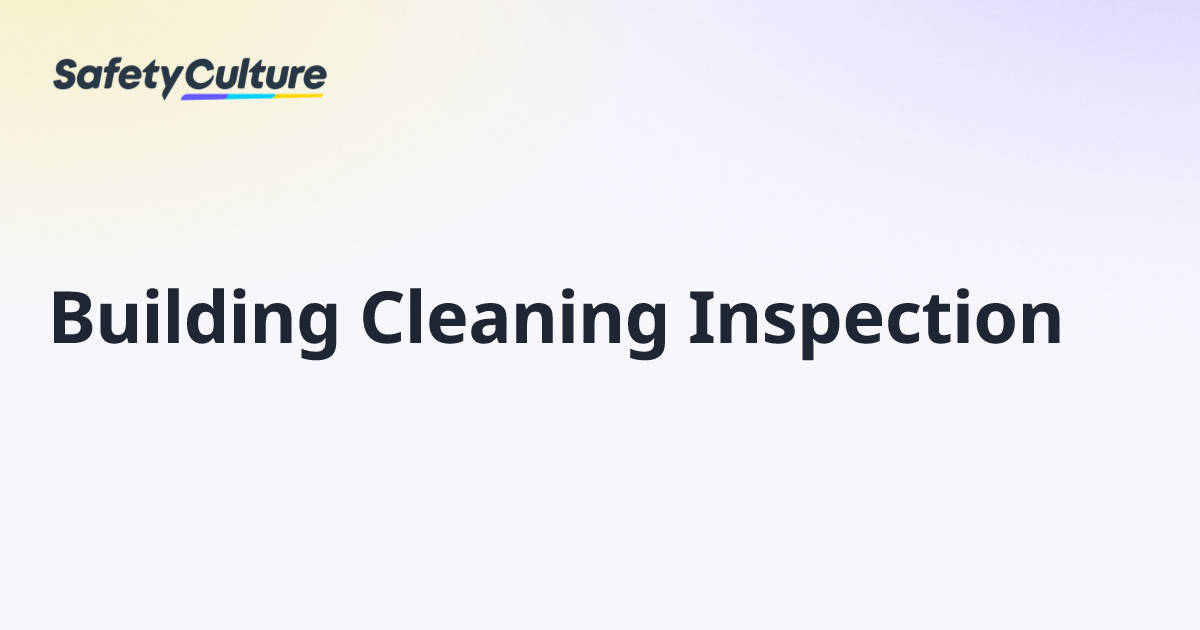 Building Cleaning Inspection | Free Template