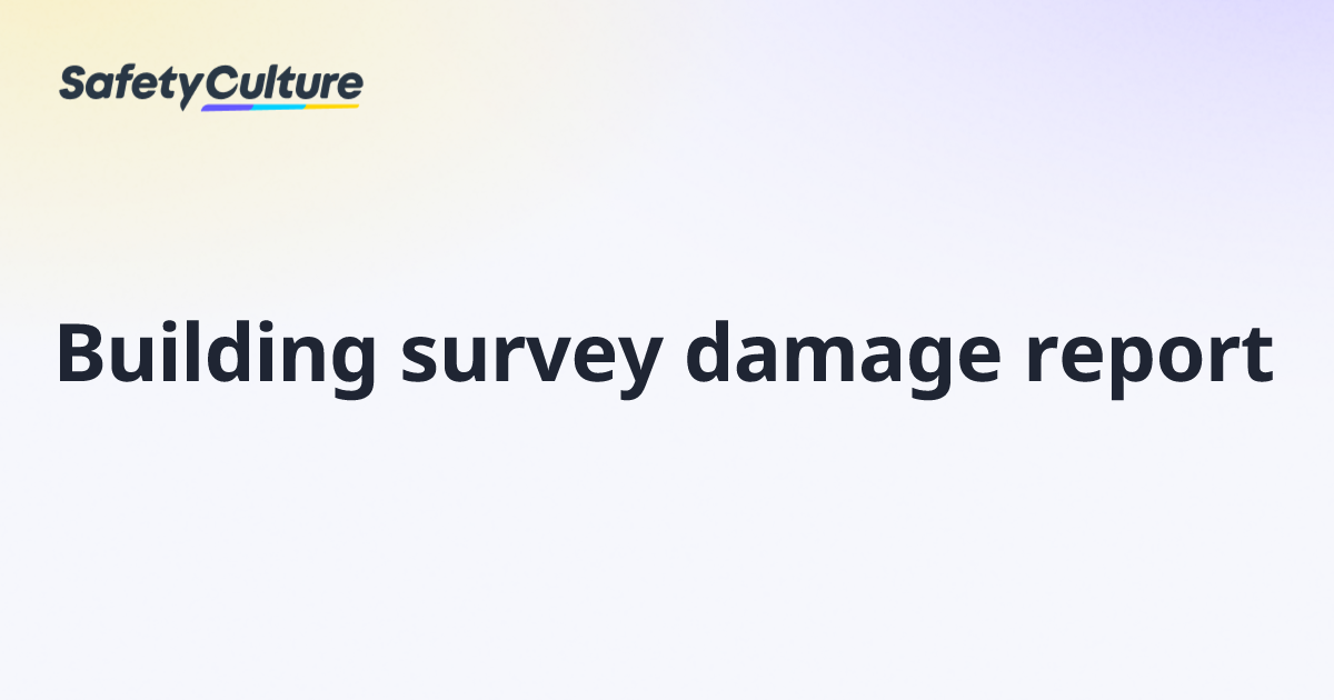 Building survey damage report | Free Template