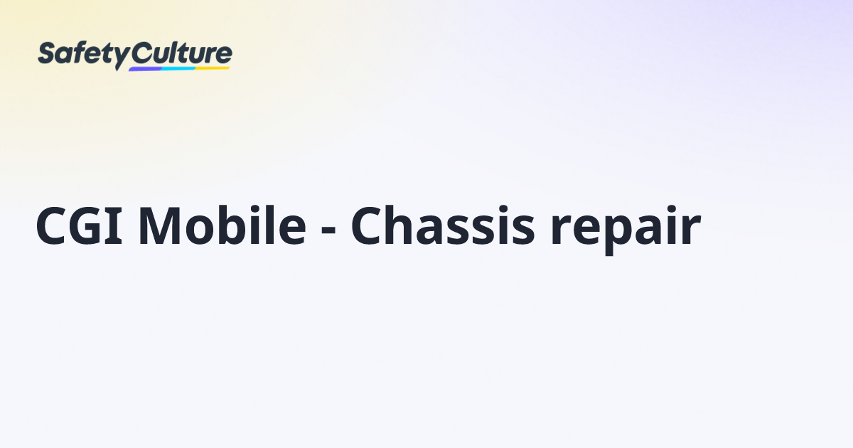 CGI Mobile - Chassis repair | Free Template