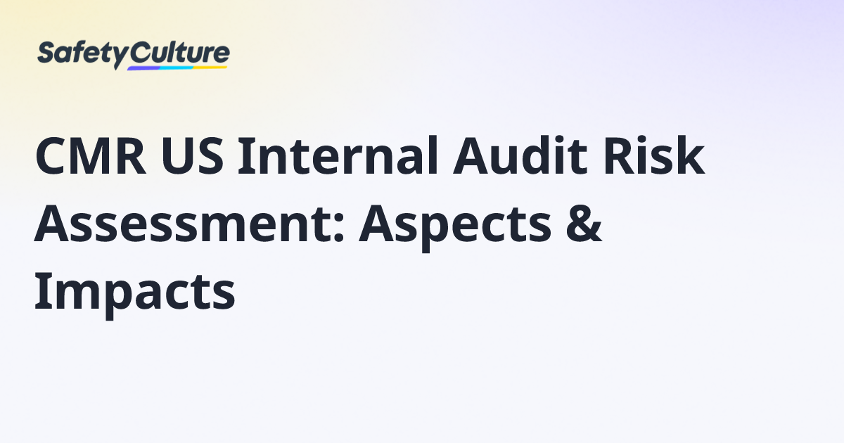 CMR US Internal Audit Risk Assessment: Aspects & Impacts | Free Template