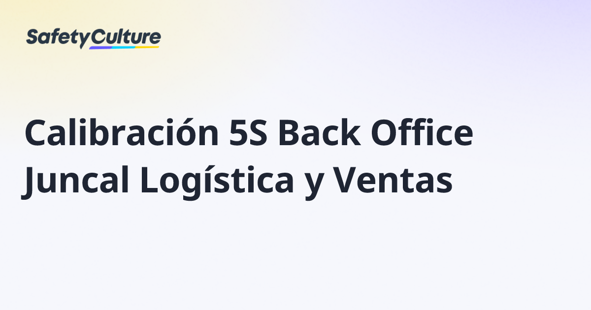 Calibración 5S Back Office Juncal Logística y Ventas | Free Template