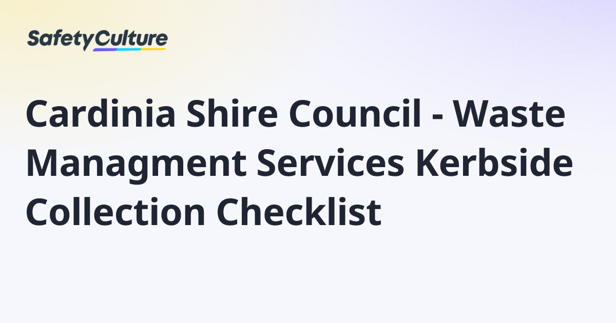 Cardinia Shire Council - Waste Managment Services Kerbside Collection ...