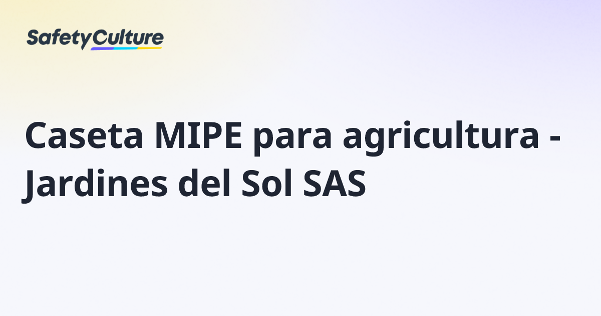 Caseta MIPE para agricultura - Jardines del Sol SAS | Free Template