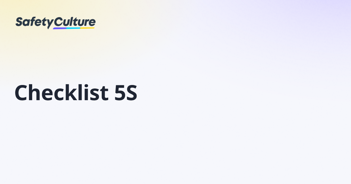 Checklist 5S | Free Template