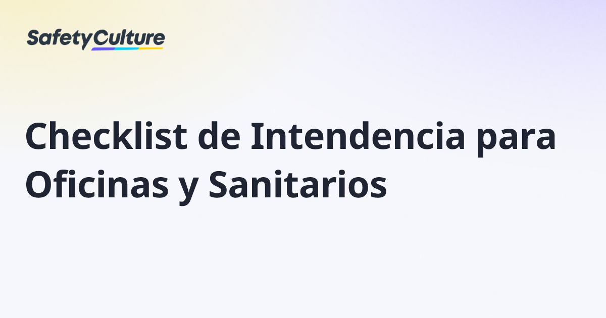 Checklist de Intendencia para Oficinas y Sanitarios | Free Template