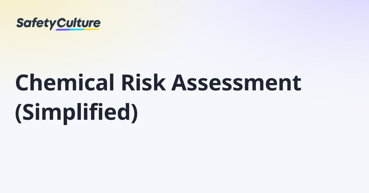 Chemical Risk Assessment (Simplified) | Free Template