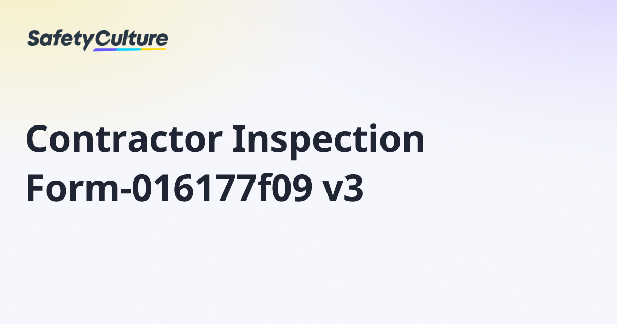 Contractor Inspection Form-016177f09 v3 | Free Template
