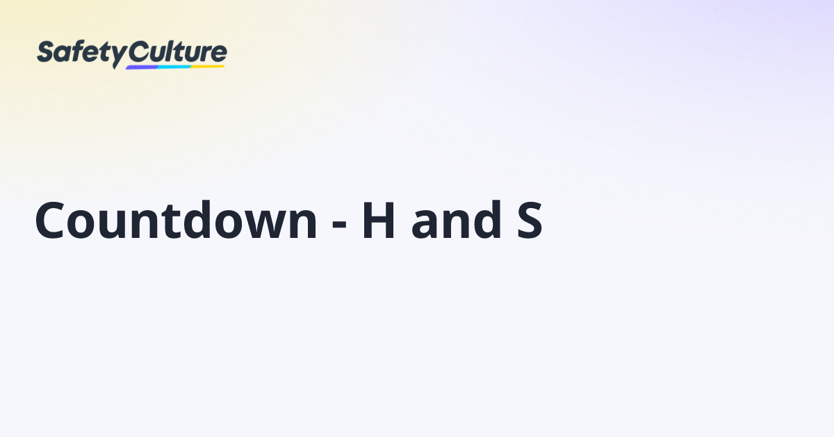 Countdown - H and S | Free Template