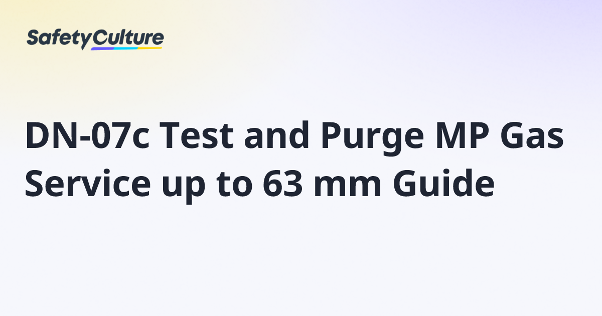 DN-07c Test and Purge MP Gas Service up to 63 mm Guide | Free Template