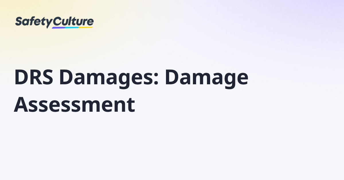 DRS Damages: Damage Assessment | Free Template