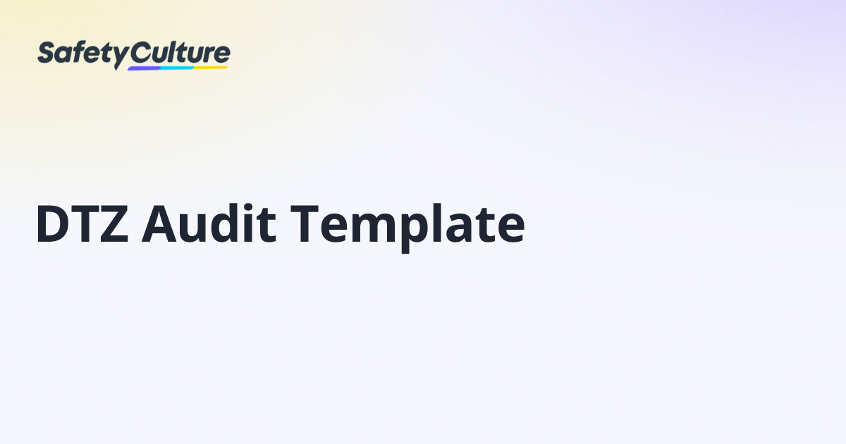 DTZ Audit Template | Free Template