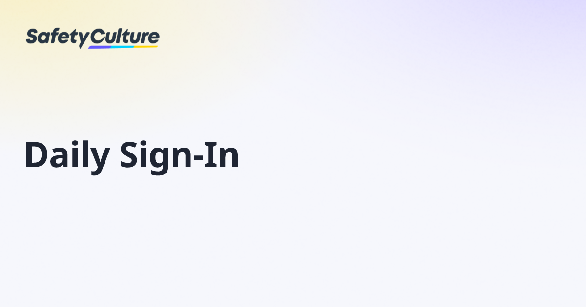 Daily Sign-In | Free Template
