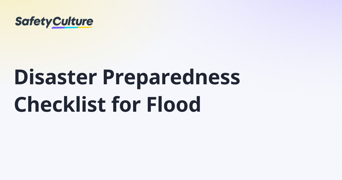Disaster Preparedness Checklist for Flood | Free Template