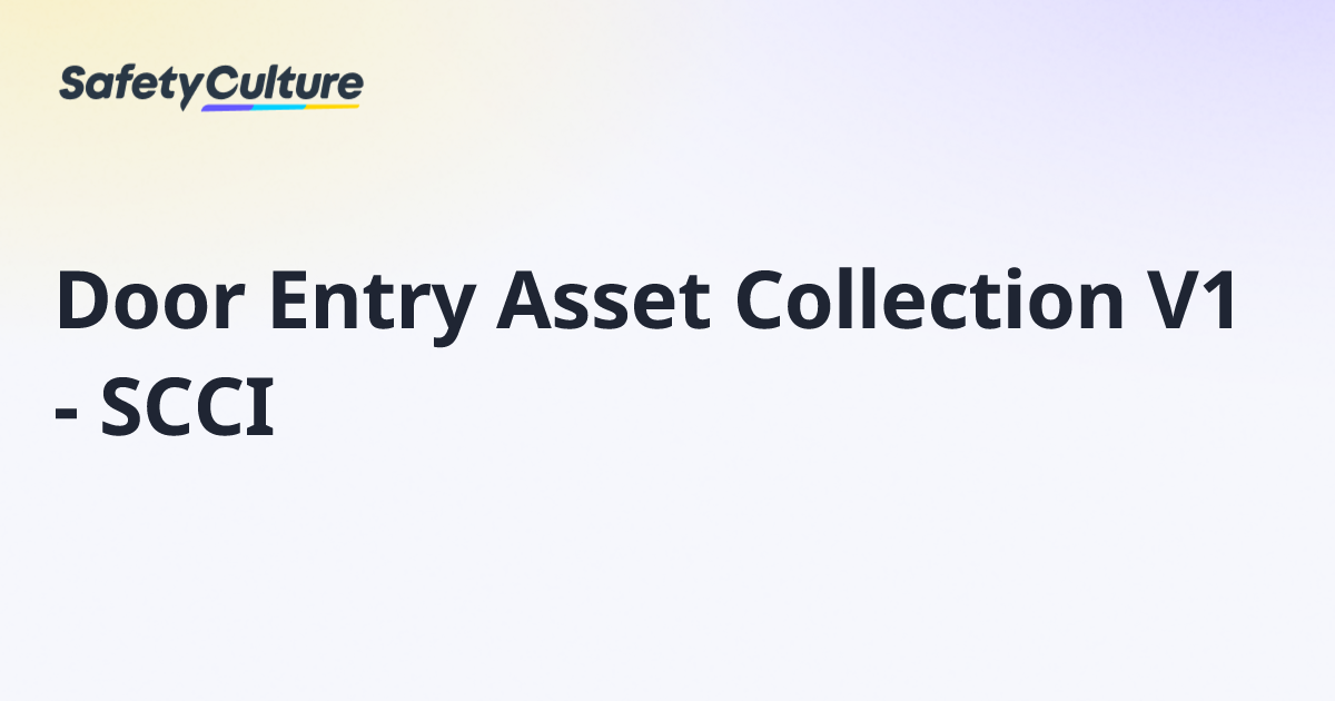 Door Entry Asset Collection V1 - SCCI | Free Template