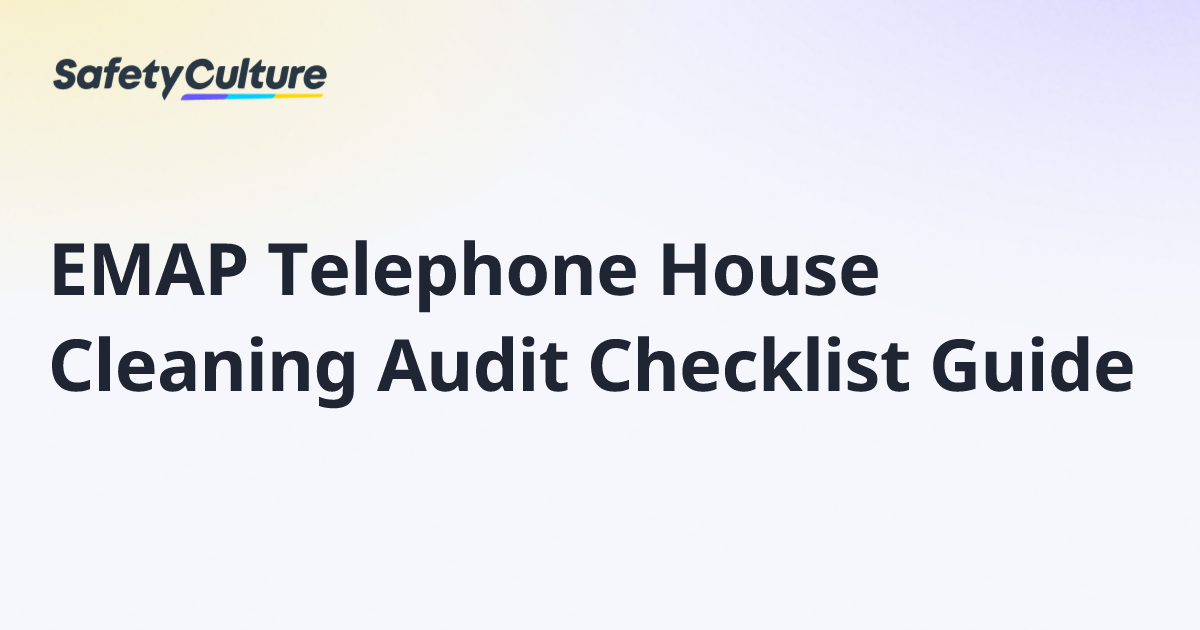 EMAP Telephone House Cleaning Audit Checklist Guide | Free Template