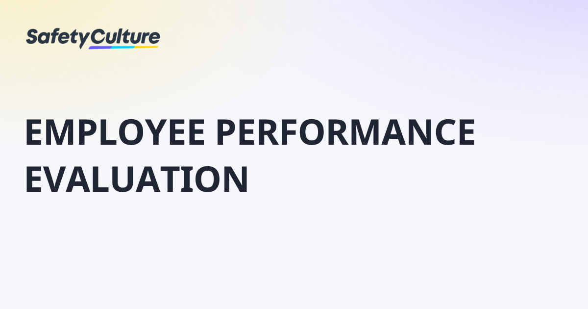 EMPLOYEE PERFORMANCE EVALUATION | Free Template