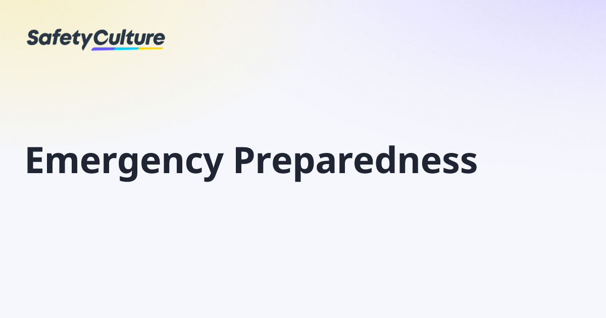 Emergency Preparedness | Free Template