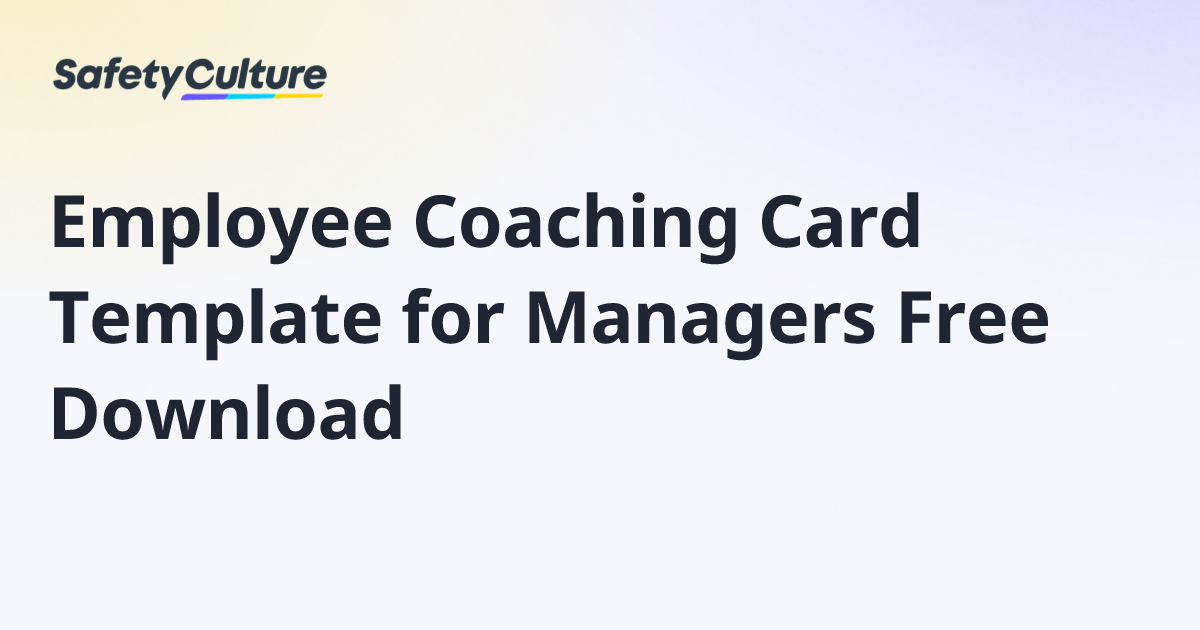 Employee Coaching Card Template for Managers Free Download | Free Template