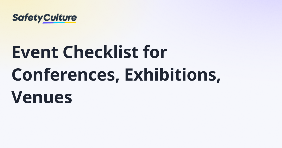 Event Checklist for Conferences, Exhibitions, Venues | Free Template