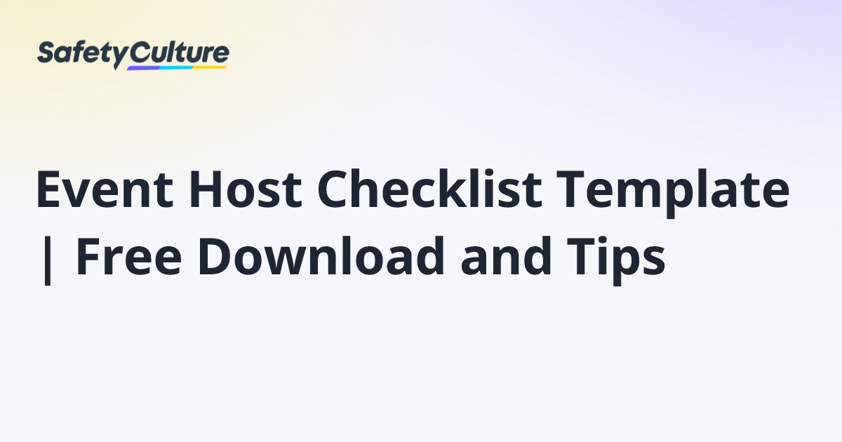 Event Host Checklist Template | Free Download and Tips | Free Template