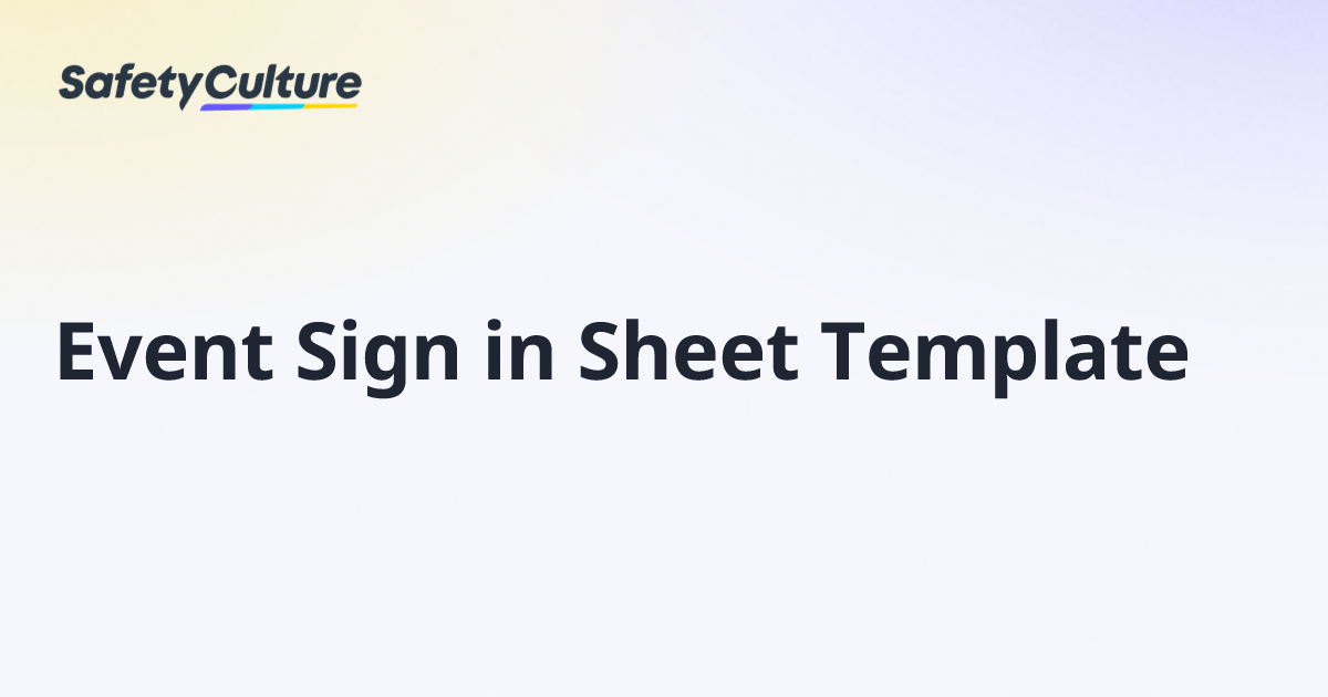 Event Sign in Sheet Template | Free Template