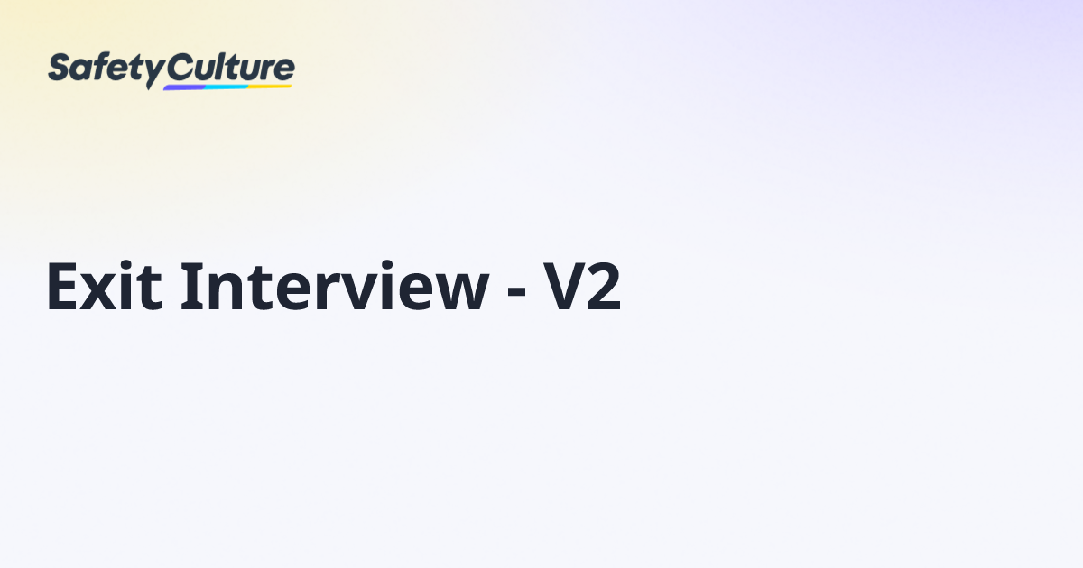 Exit Interview - V2 | Free Template