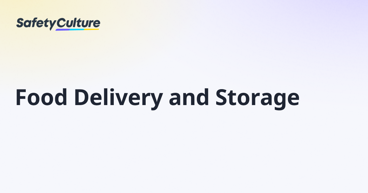 Food Delivery and Storage | Free Course