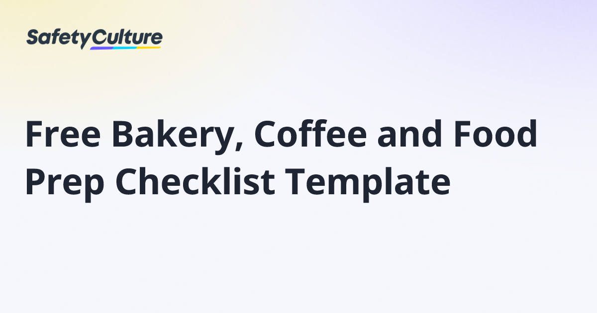 Free Bakery, Coffee and Food Prep Checklist Template | Free Template