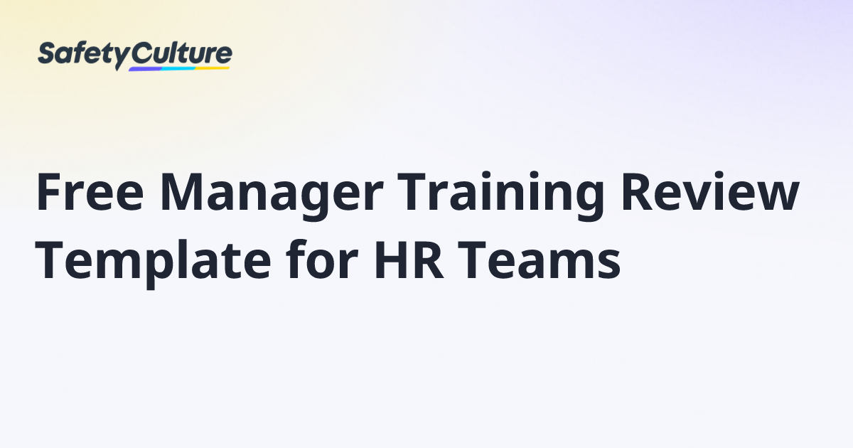 Free Manager Training Review Template for HR Teams | Free Template