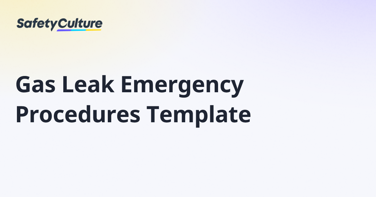 Gas Leak Emergency Procedures Template | Free Template