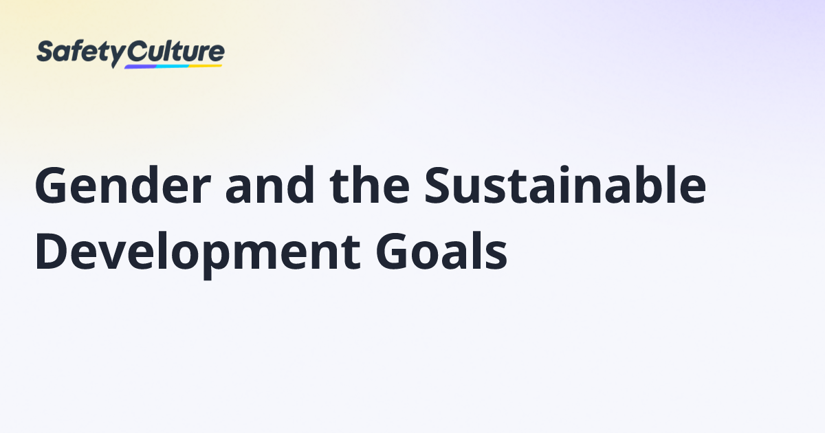 Gender and the Sustainable Development Goals | Free Course