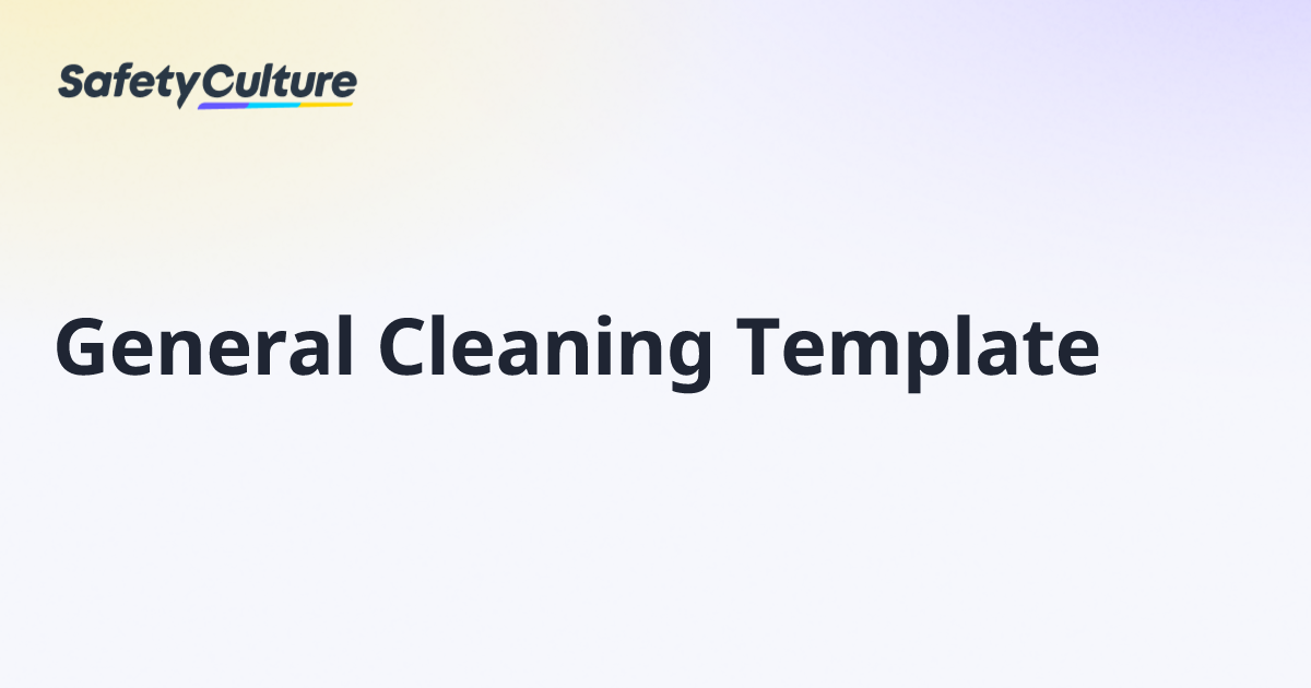 General Cleaning Template | Free Template